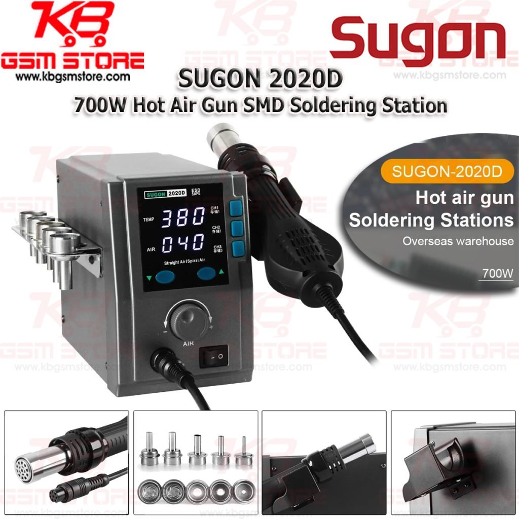 SUGON 2020D 700W Hot Air Gun Free Rework Soldering Station